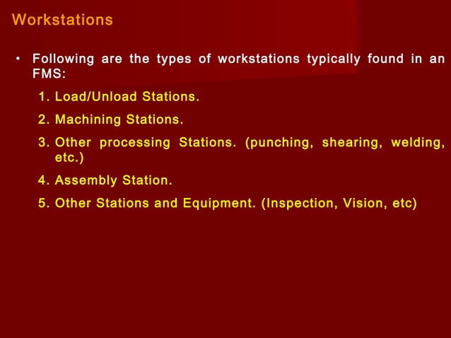 Flexible manufacturing systems | PPT | Operating Systems | Computer Software and Applications