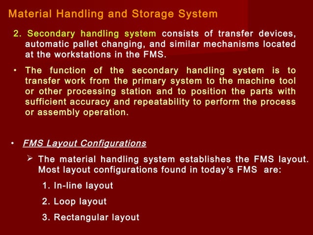 Flexible manufacturing systems | PPT | Operating Systems | Computer Software and Applications