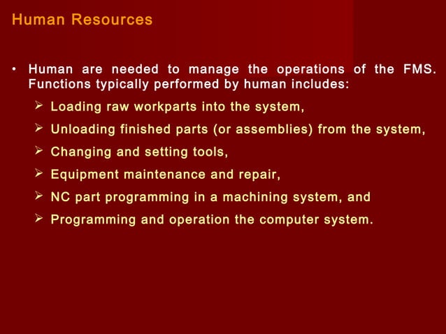 Flexible manufacturing systems | PPT | Operating Systems | Computer Software and Applications