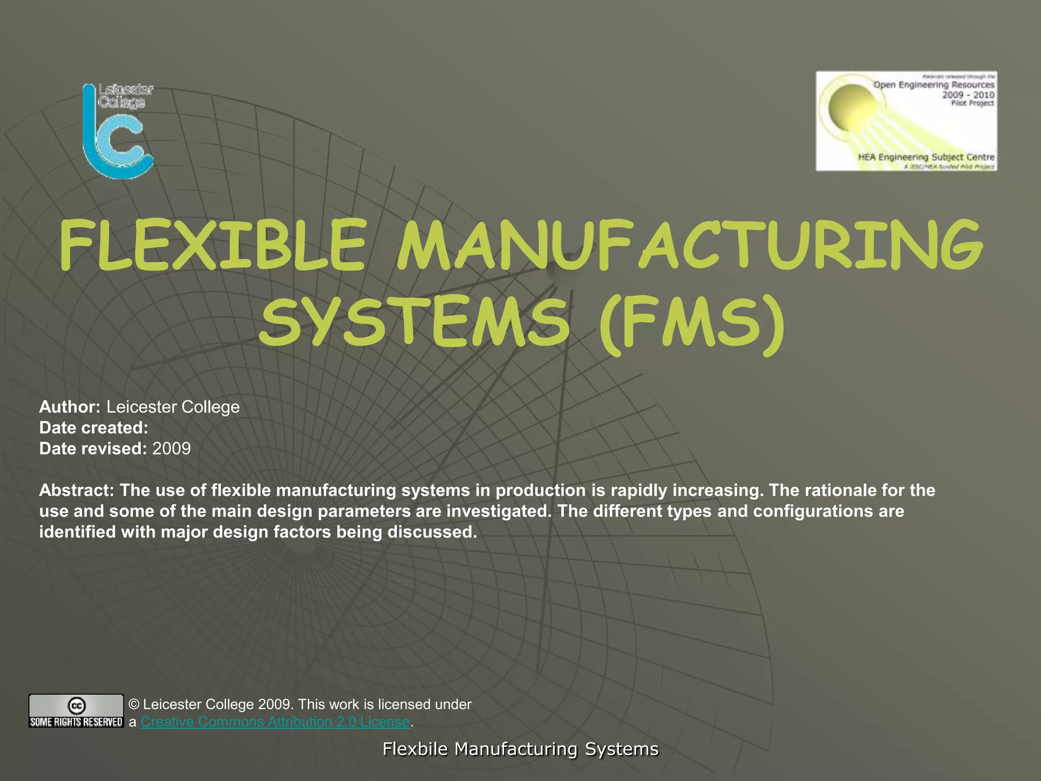 Flexible Manufacturing Systems V2 090310 | PPTX