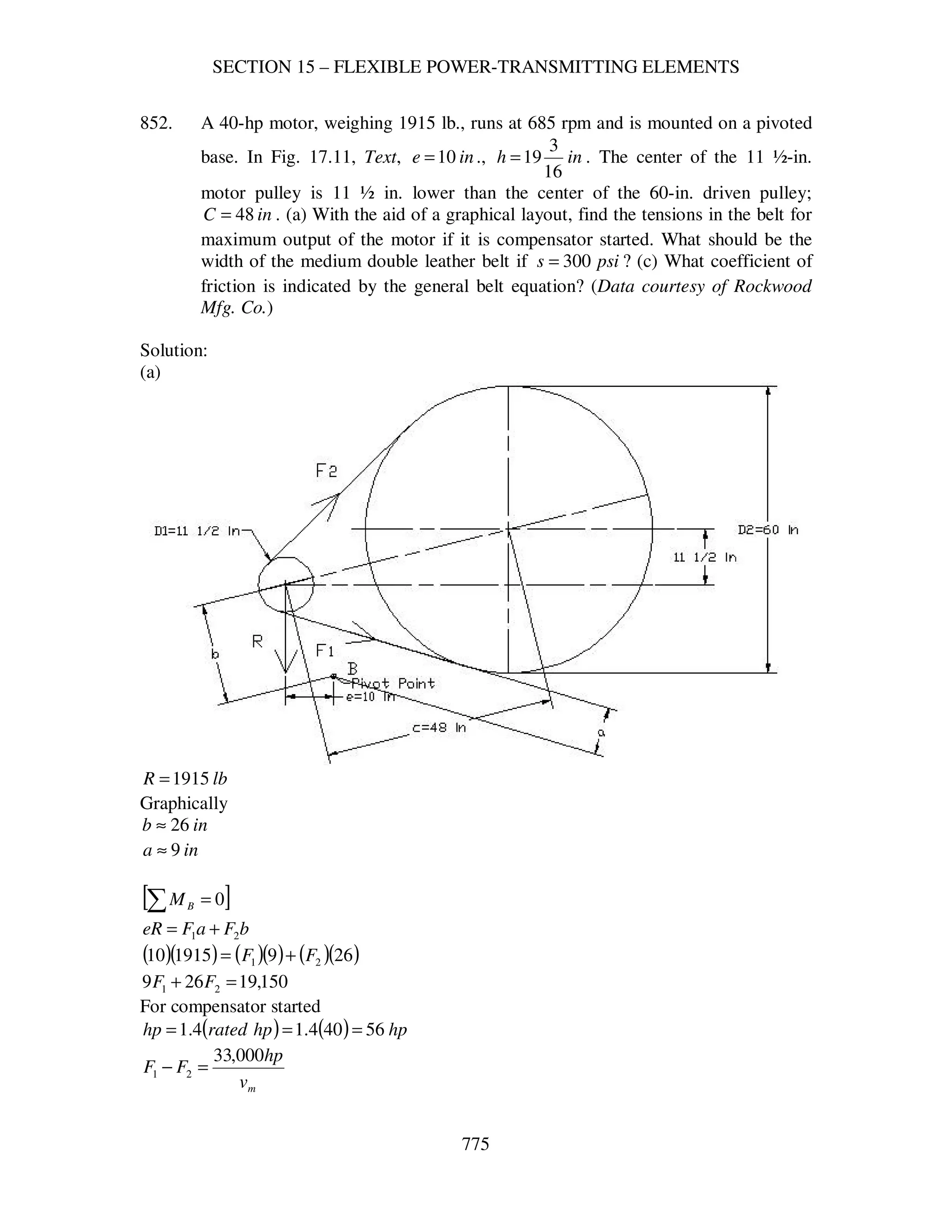 Design of machine elements - V belt, Flat belt, Flexible power ...