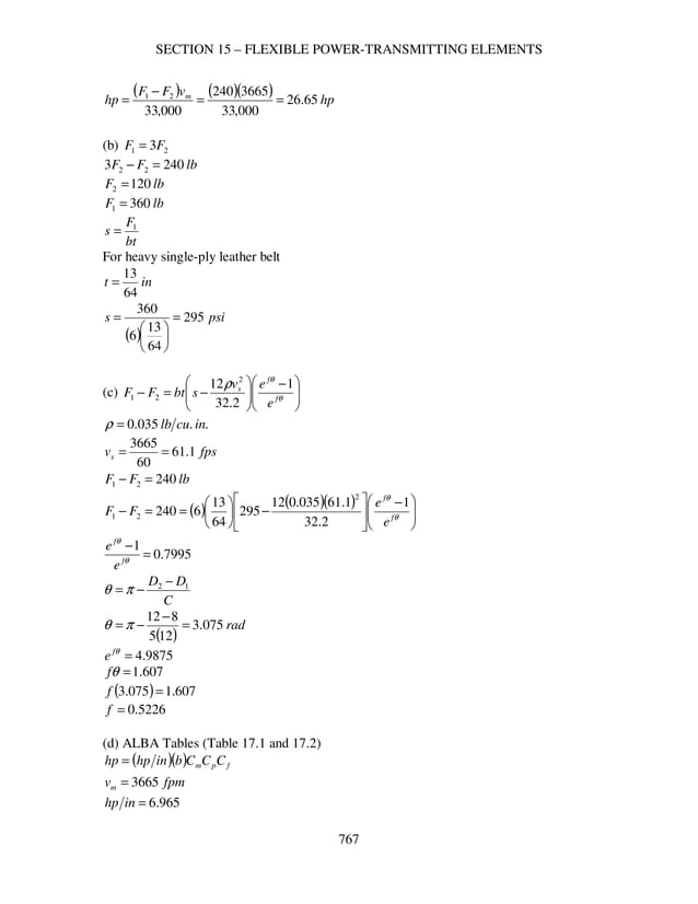 Design of machine elements - V belt, Flat belt, Flexible power ...