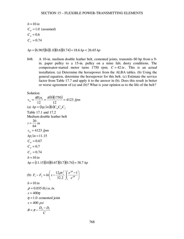Design of machine elements - V belt, Flat belt, Flexible power ...