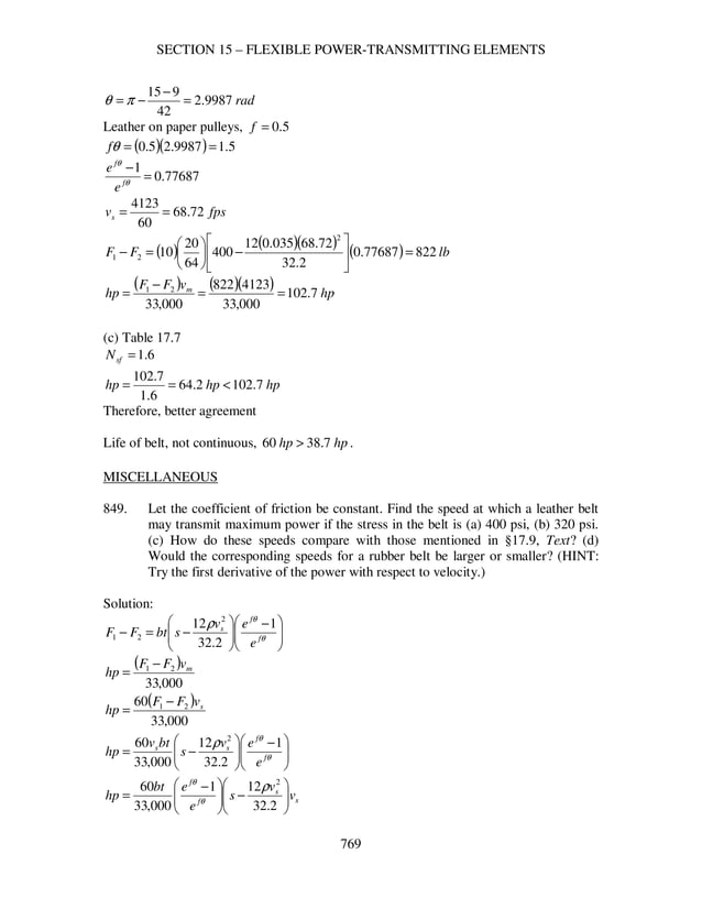 Design of machine elements - V belt, Flat belt, Flexible power ...