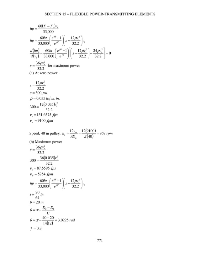 Design of machine elements - V belt, Flat belt, Flexible power ...