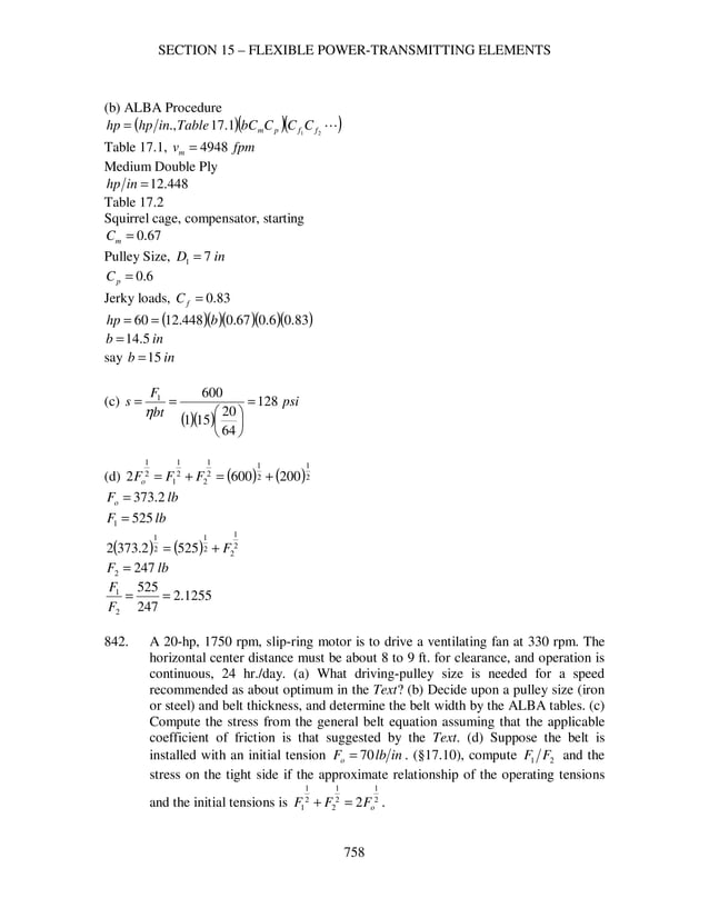 Design of machine elements - V belt, Flat belt, Flexible power ...