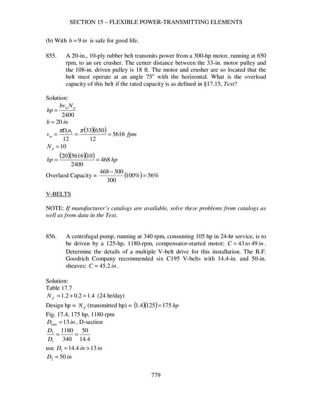 Design of machine elements - V belt, Flat belt, Flexible power ...