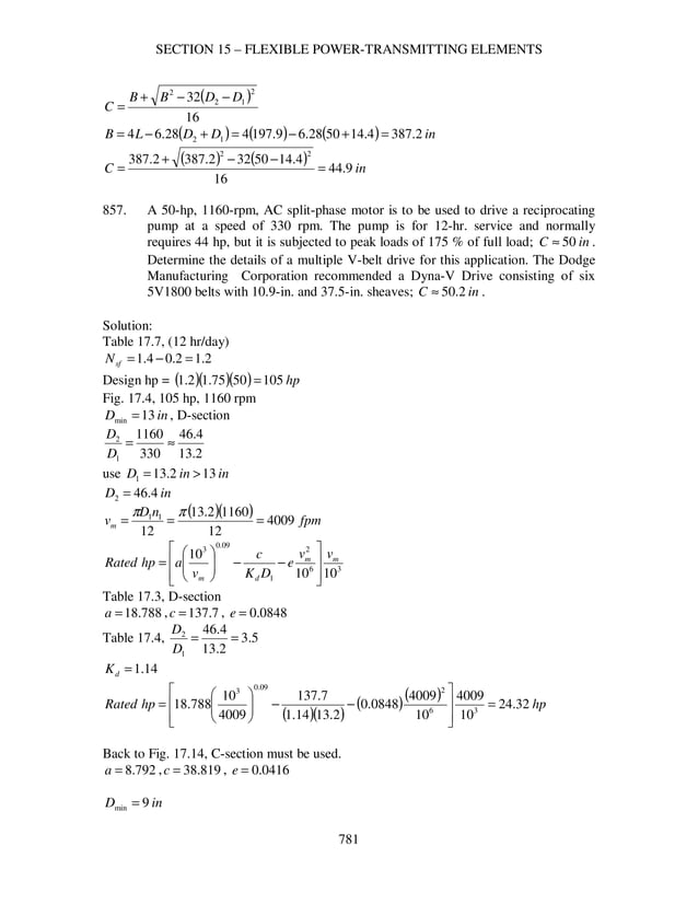Design of machine elements - V belt, Flat belt, Flexible power ...