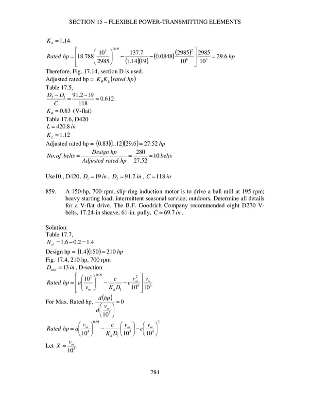 Design of machine elements - V belt, Flat belt, Flexible power ...