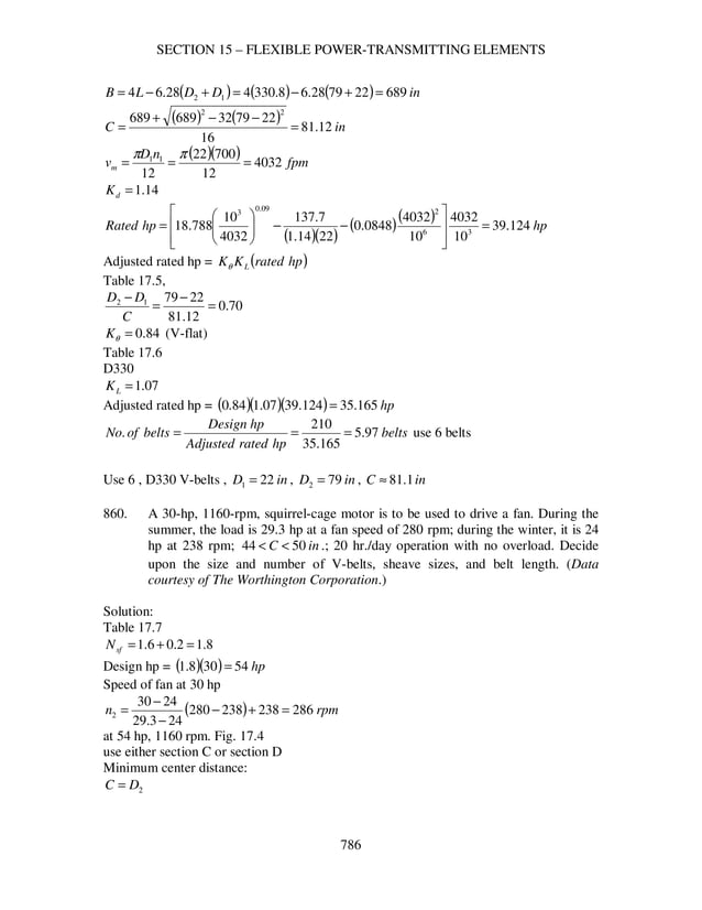 Design of machine elements - V belt, Flat belt, Flexible power ...