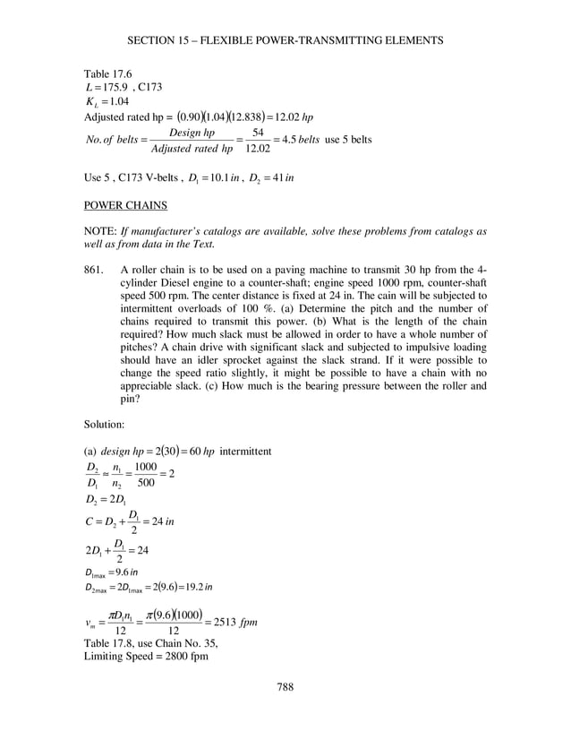 Design of machine elements - V belt, Flat belt, Flexible power ...