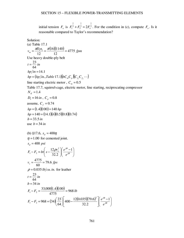 Design of machine elements - V belt, Flat belt, Flexible power ...