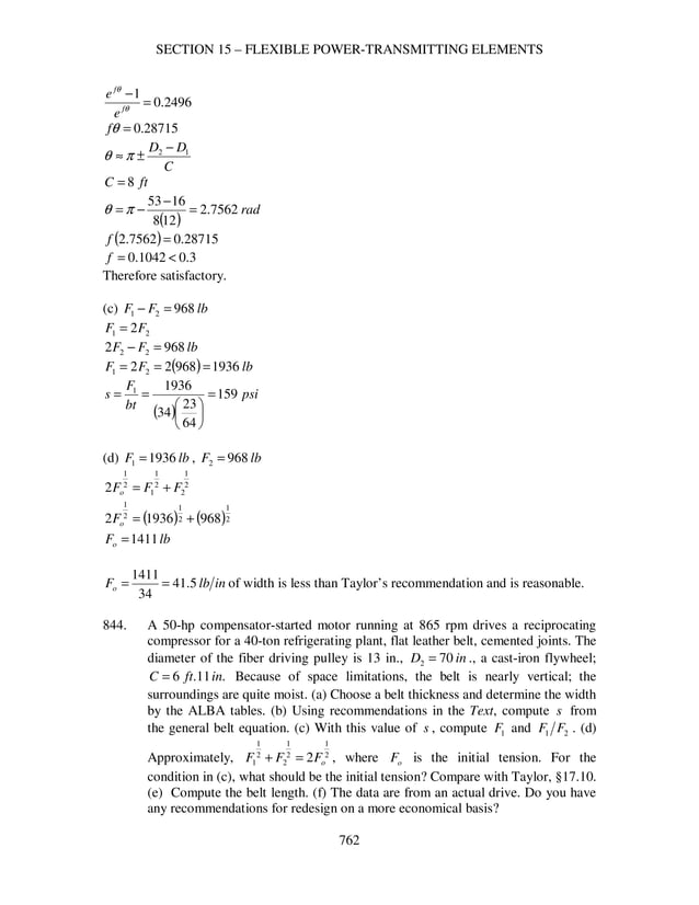Design of machine elements - V belt, Flat belt, Flexible power ...