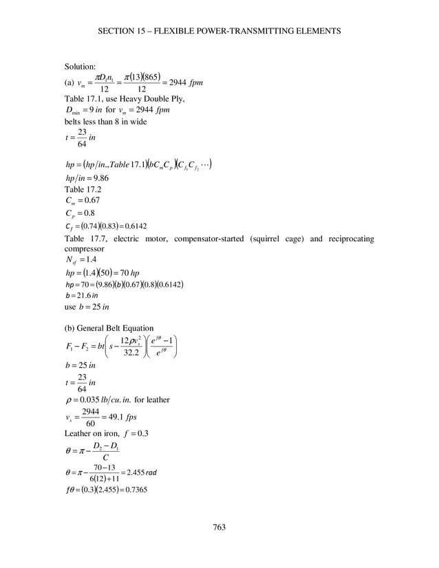 Design of machine elements - V belt, Flat belt, Flexible power ...