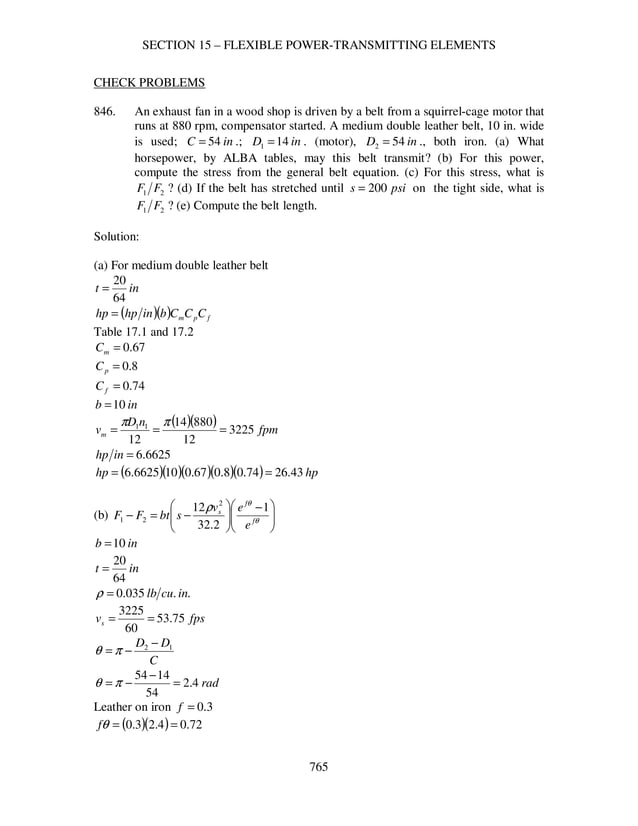 Design of machine elements - V belt, Flat belt, Flexible power ...