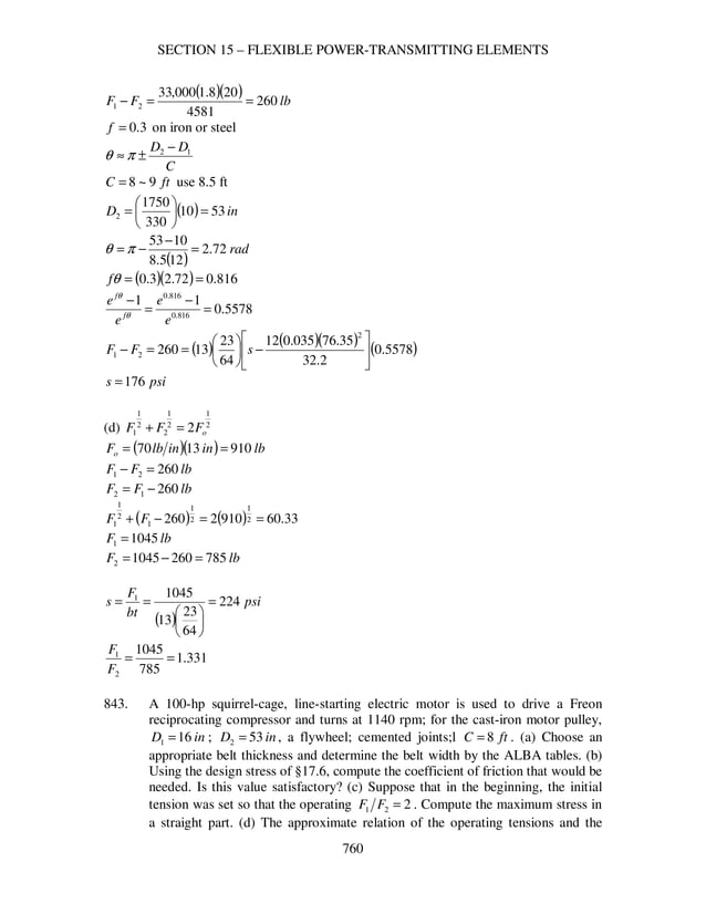 Design of machine elements - V belt, Flat belt, Flexible power ...
