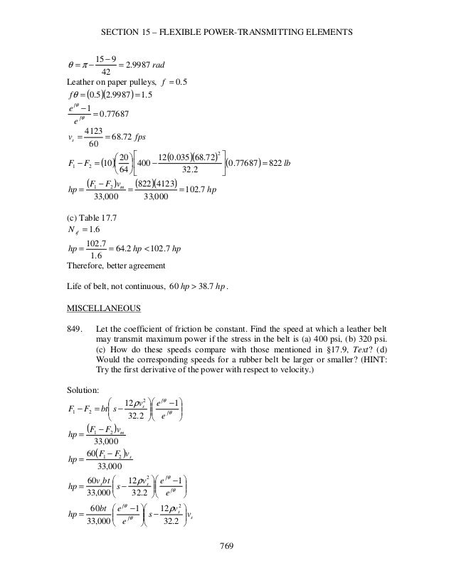 Design of machine elements - V belt, Flat belt, Flexible power transm…