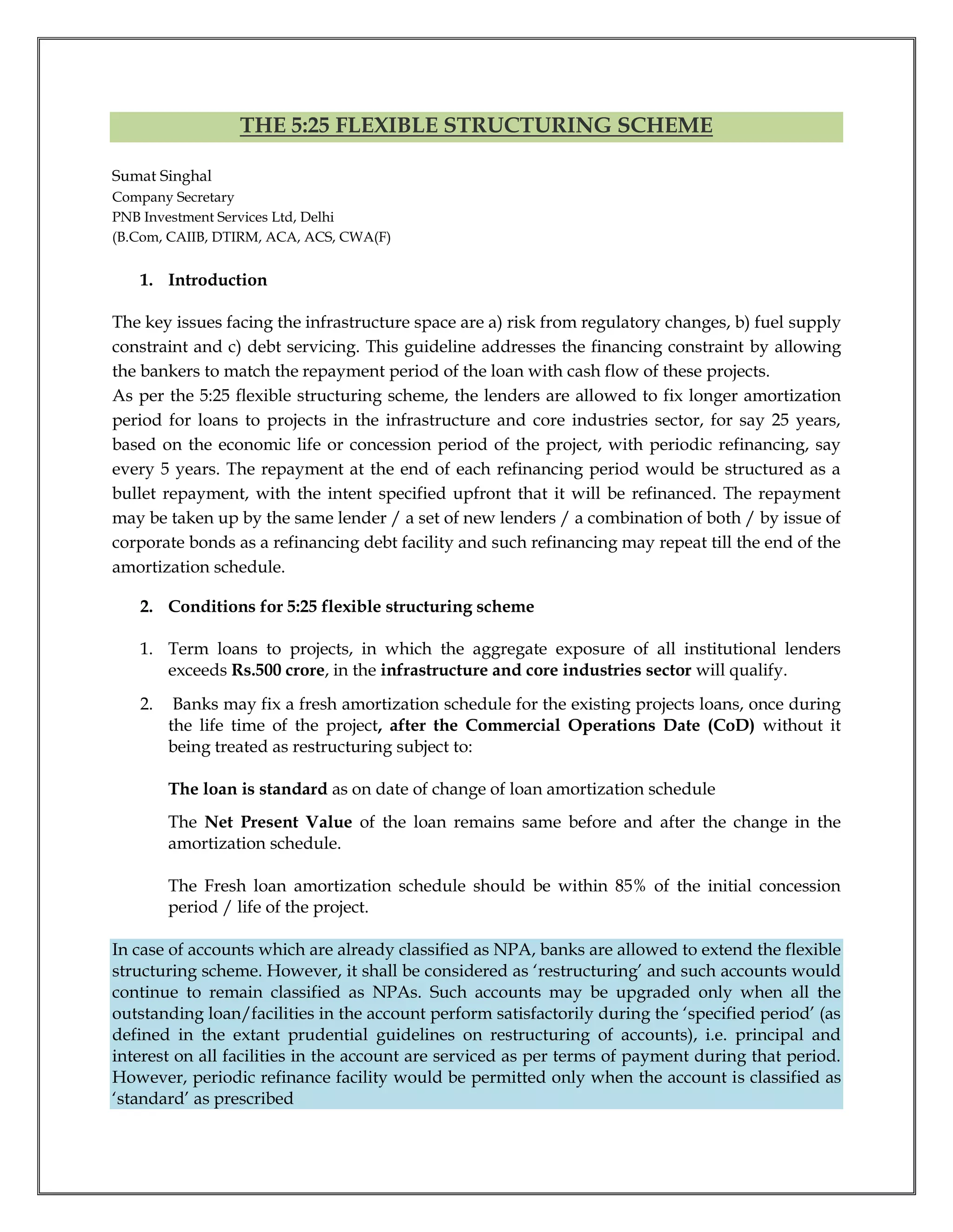 Flexible restructuring scheme | PDF