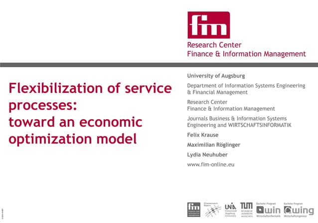 Flexibilization of service processes: toward an economic optimization ...