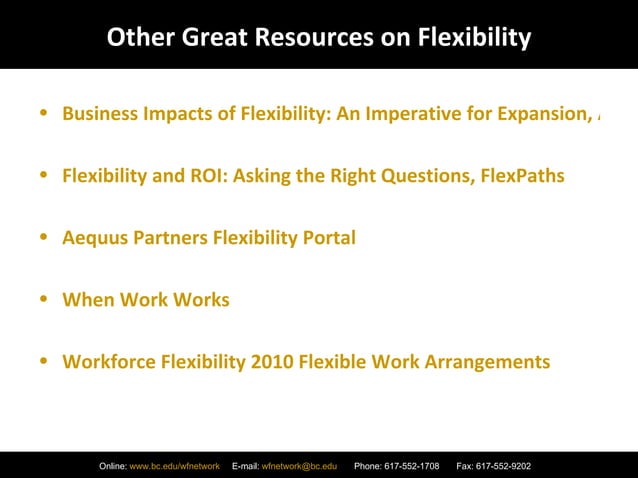 Flexible Work Arrangements Slideshare 2 26 09 Revised | PPT