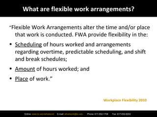 Flexible Work Arrangements Slideshare 2 26 09 Revised | PPT
