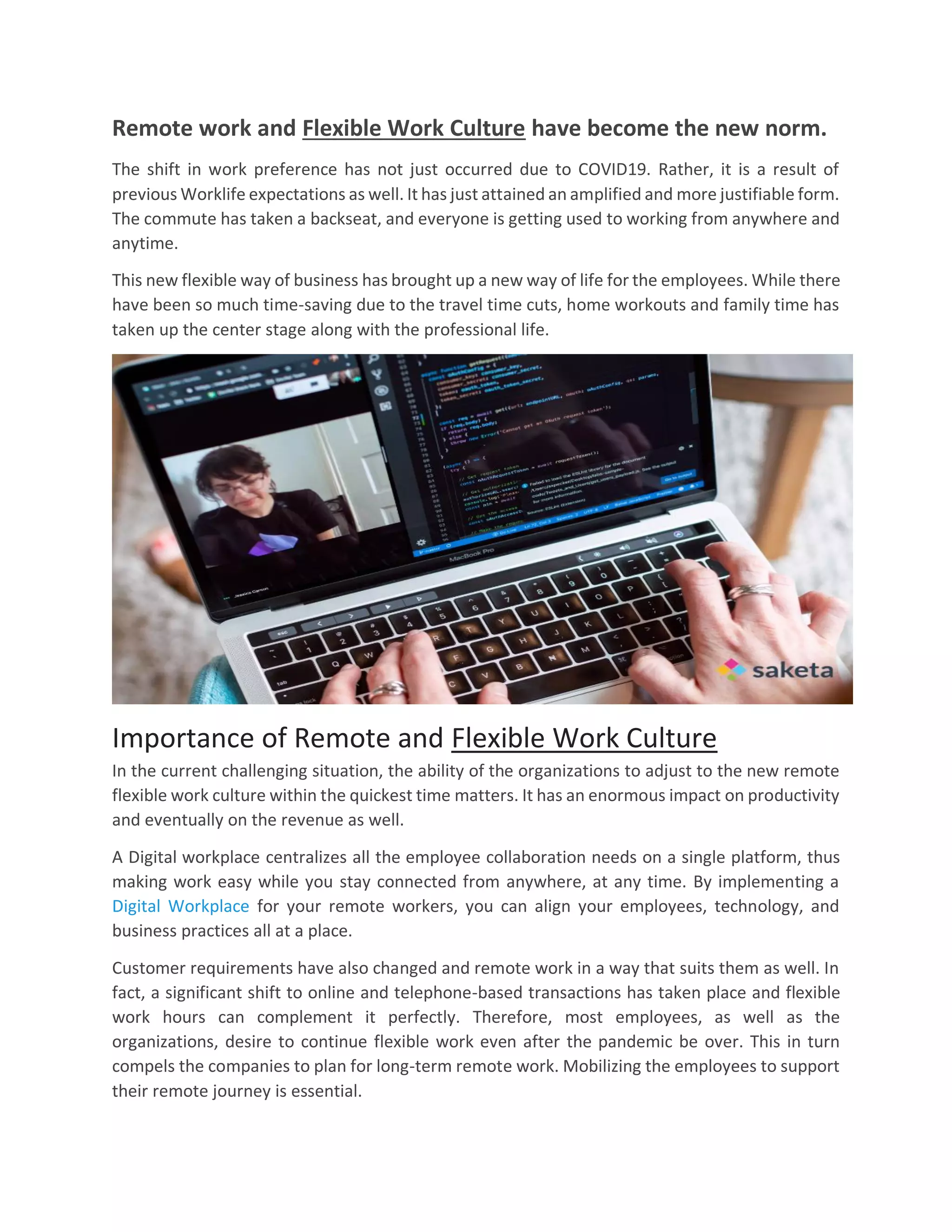 Flexible work culture | PDF