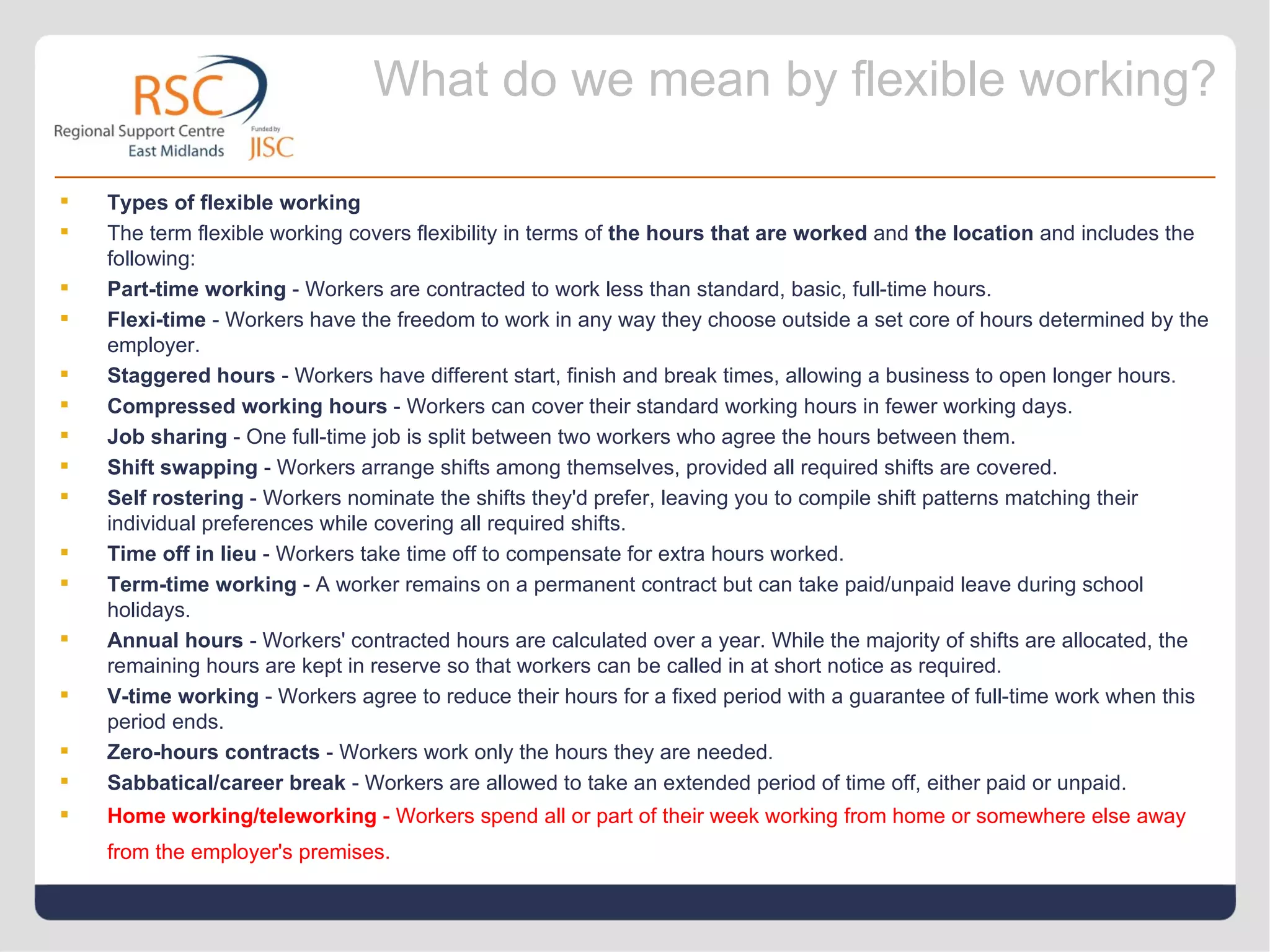 Implementing a Flexible Working Practice In Your Organisation | PPT
