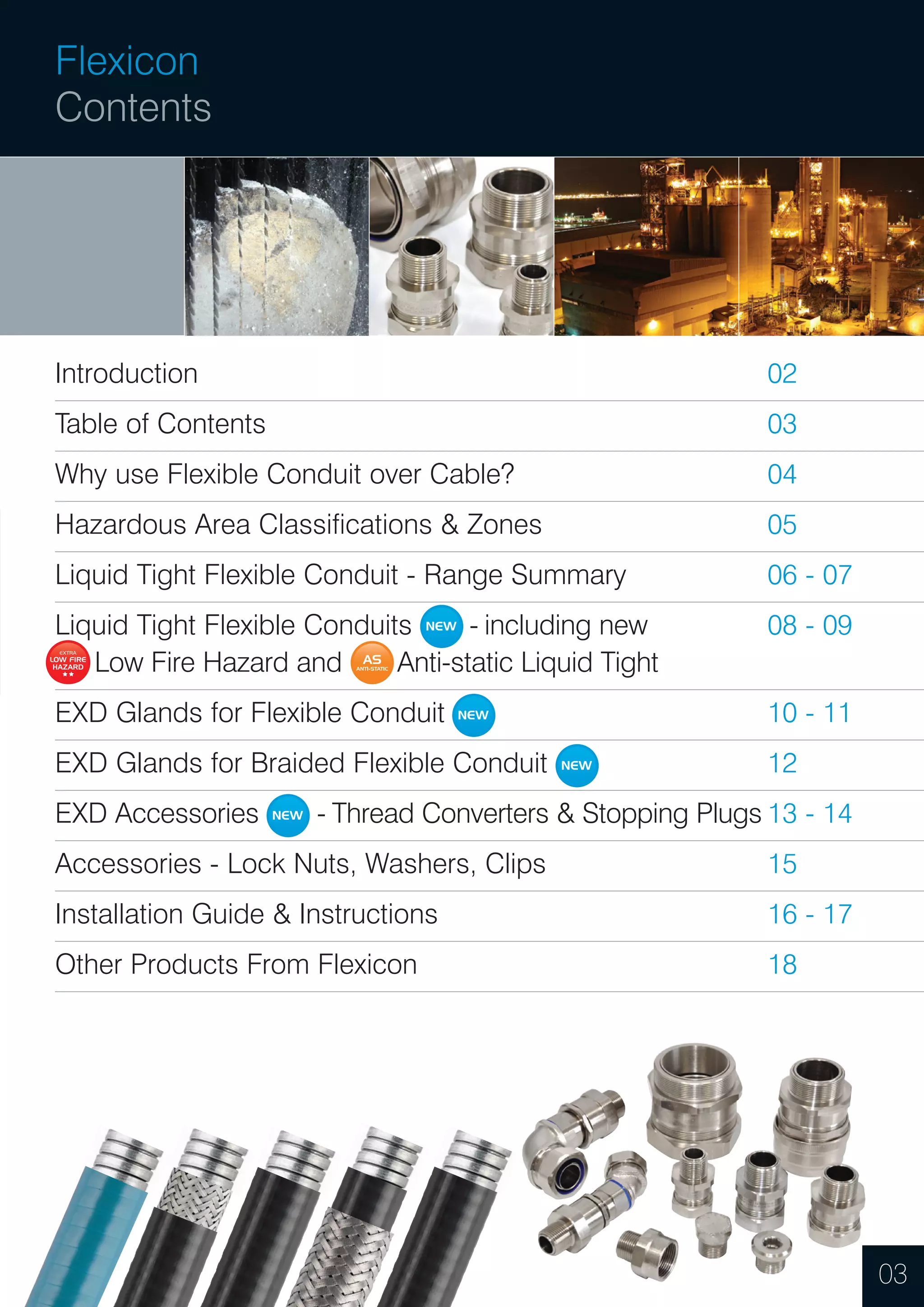 Flexicon Flexible Conduit Solutions and Fittings for Hazardous Area - Low Fire Hazard LFH, Low ...