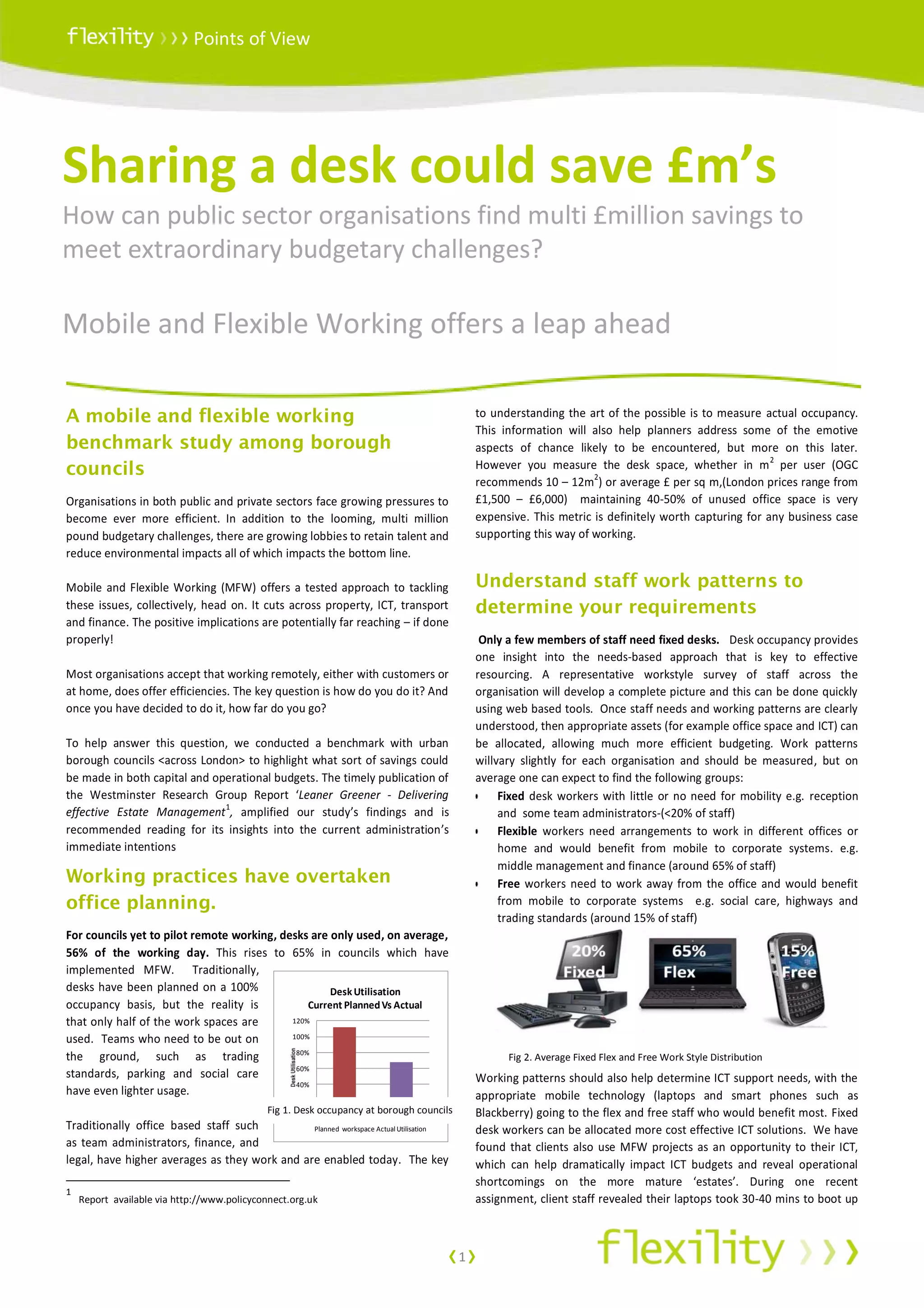 Flexility POV - Desk sharing benchmark research | PDF