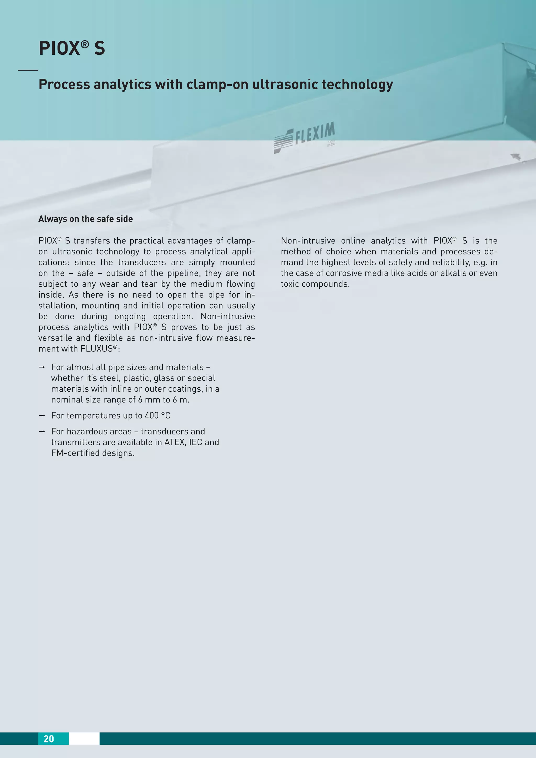 Flexim - Ultrasonic Clamp-on Hazardous Area Flow Meters - Brochure | PDF