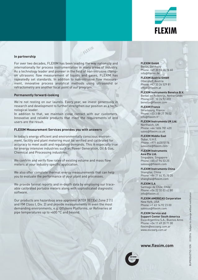 Flexim - Ultrasonic Clamp-on Hazardous Area Flow Meters - Brochure ...