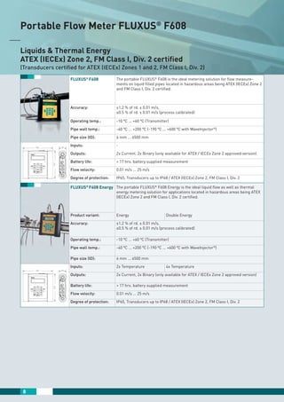 Flexim - Ultrasonic Clamp-on Hazardous Area Flow Meters - Brochure | PDF