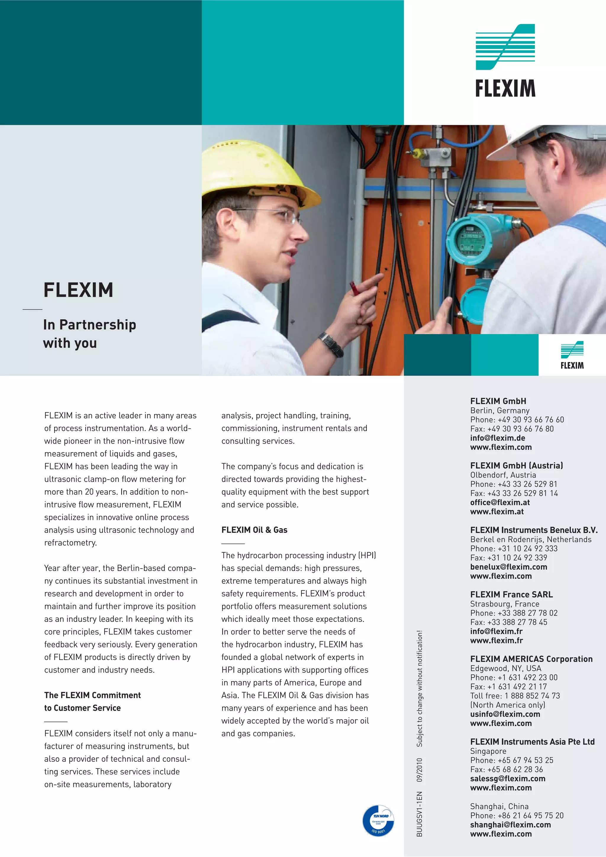 Flexim Fluxus Ultrasonic Flow Meters - Flow Measurement In Gas Storage ...