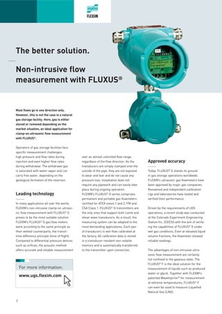 Flexim Fluxus Ultrasonic Flow Meters - Flow Measurement In Gas Storage ...