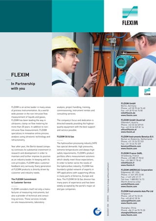 Flexim Fluxus Ultrasonic Flow Meters - Flow Measurement In Gas Storage ...