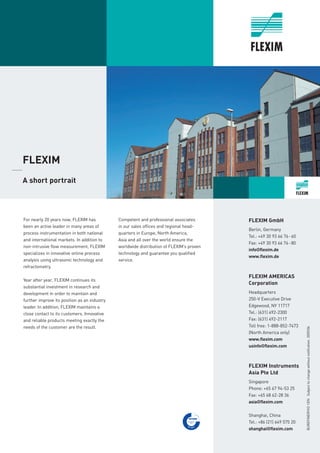 Flexim Fluxus Ultrasonic Flow Meters - Flow Measurement In Refineries ...