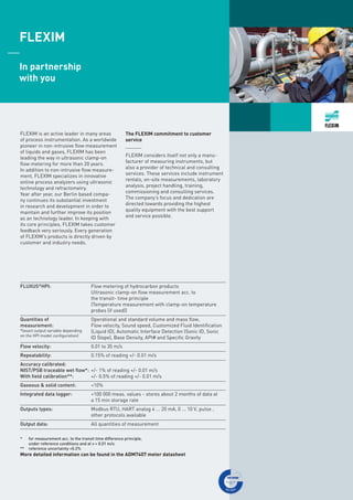 Flexim Fluxus Ultrasonic Flow Meters - Flow Measurement In The ...