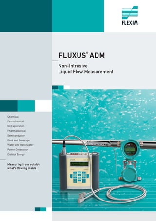 Flexim Fluxus Ultrasonic Liquid Flow Meters - Adm Series - Brochure | PDF
