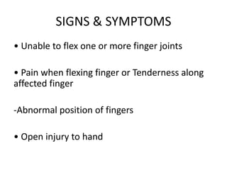 Flexion tendon injuries of hand | PPTX
