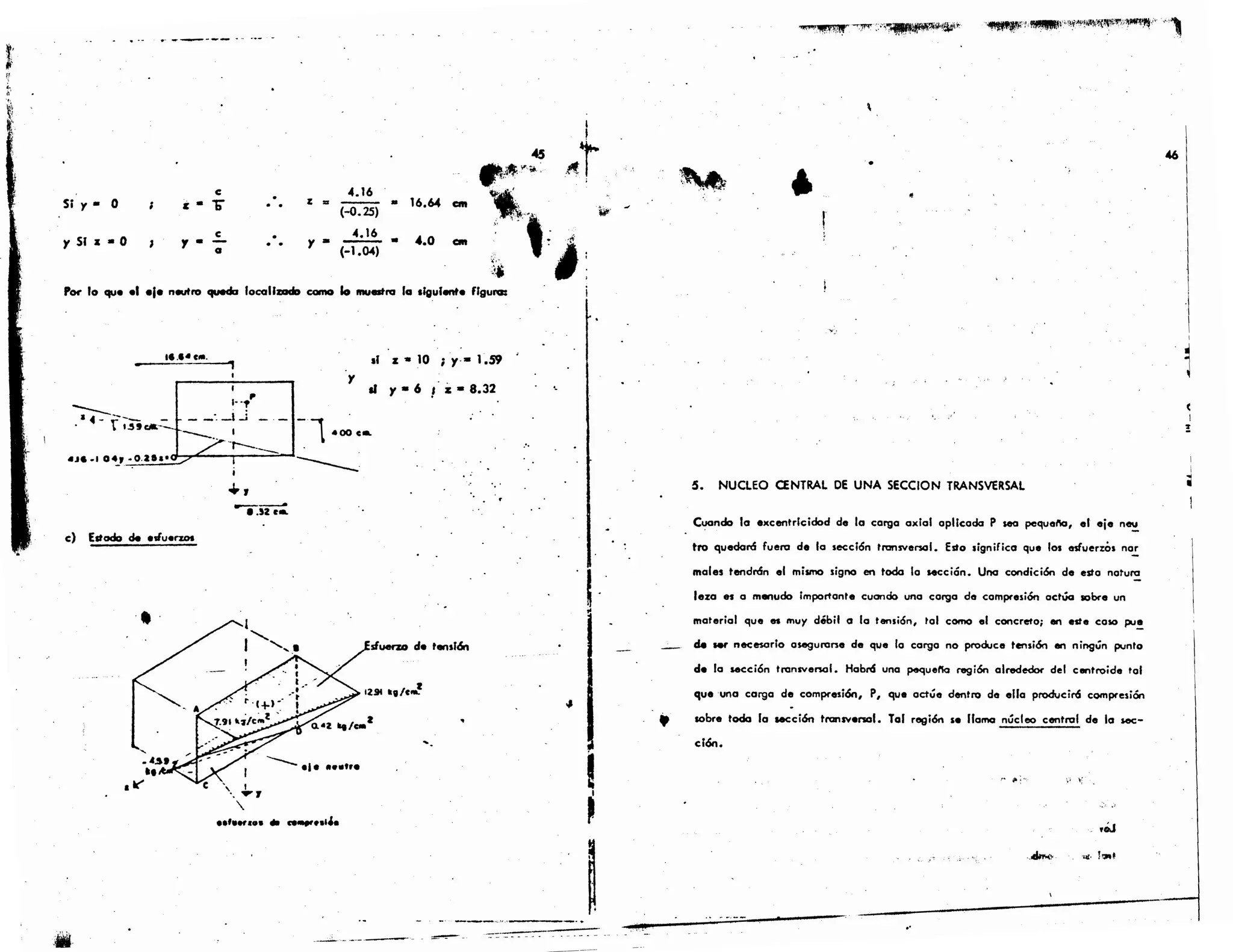 Flexion y carga axial de mecanica de materiales ii | PDF