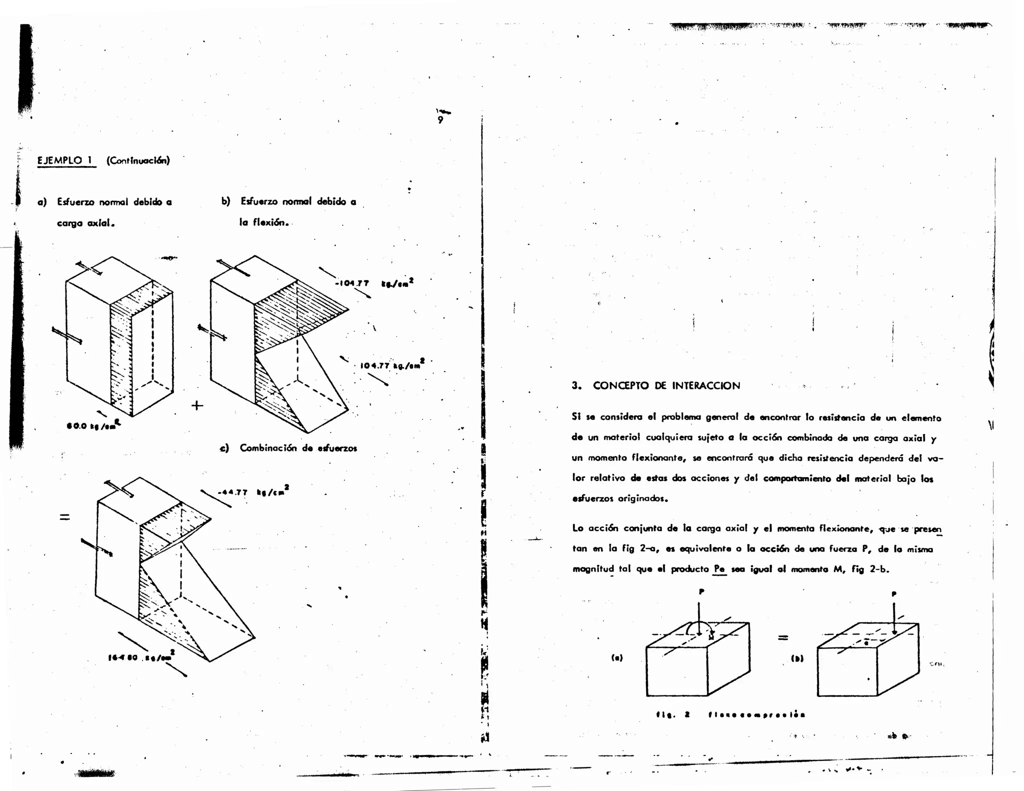 Flexion y carga axial de mecanica de materiales ii | PDF