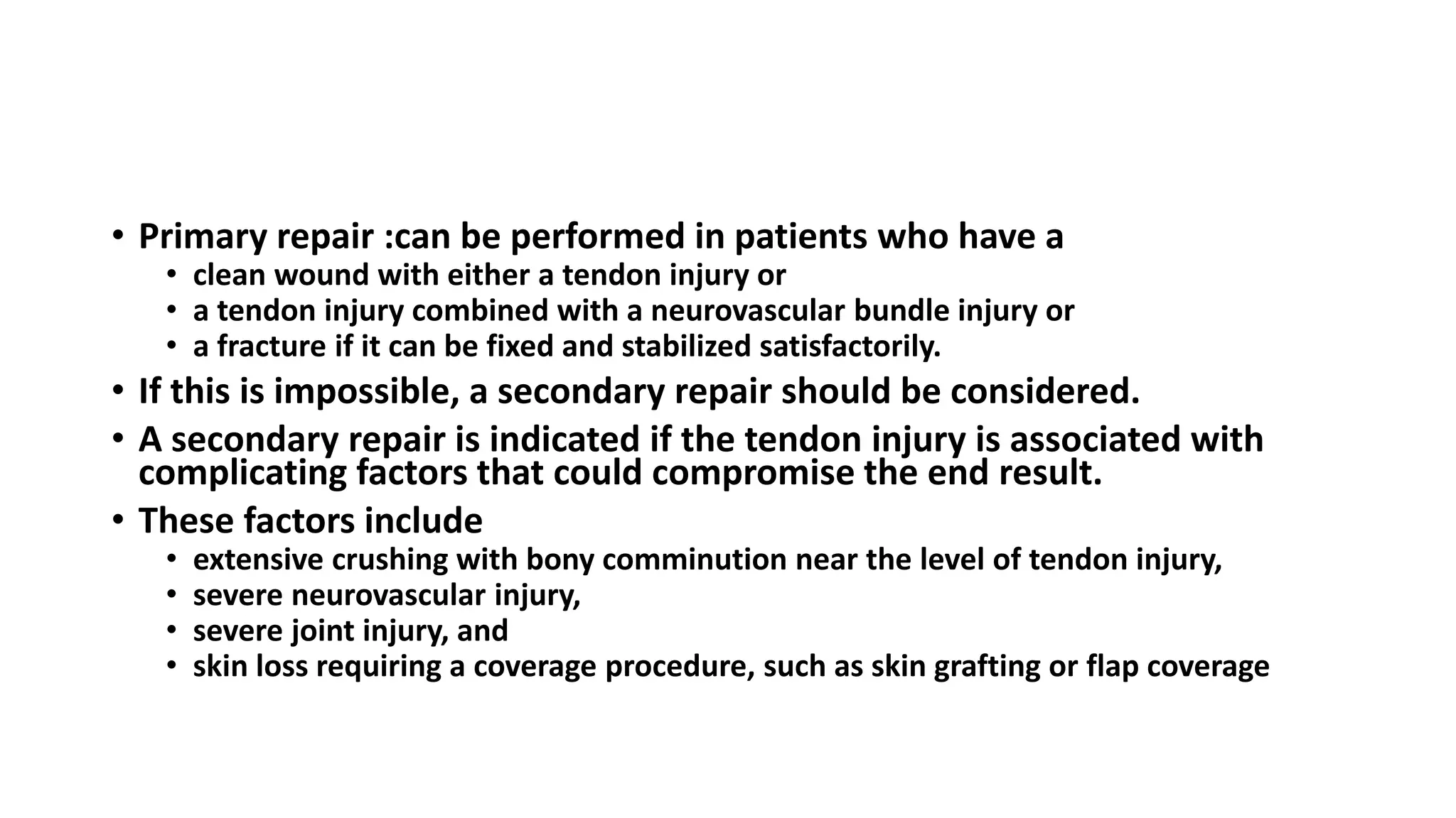Flexor and extensor tendon injury | PPTX