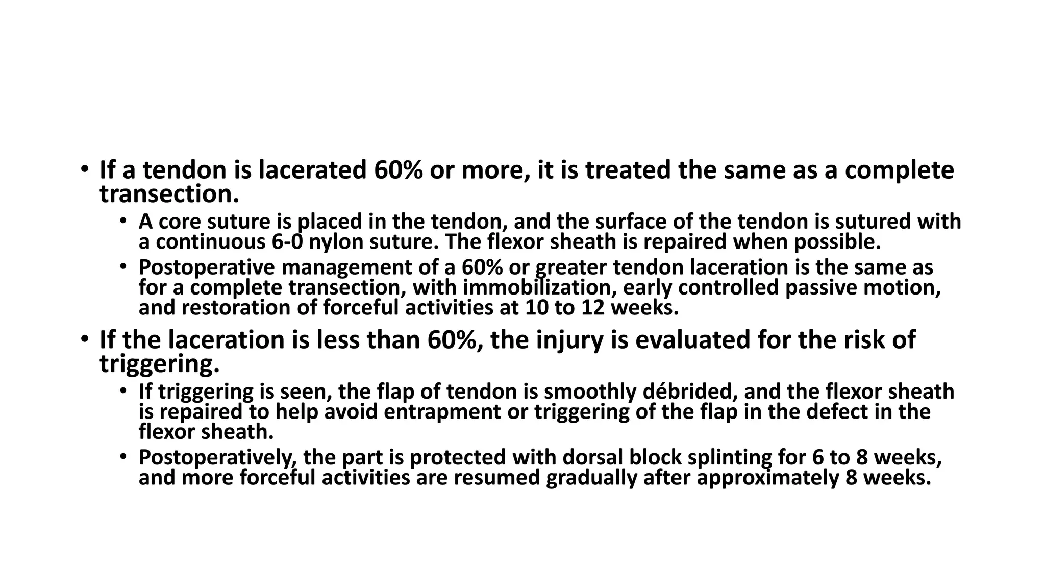 Flexor and extensor tendon injury | PPTX