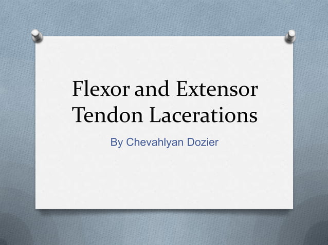 Flexor and Extensor Tendon Laceration vs. Occupational Therapy | PPTX