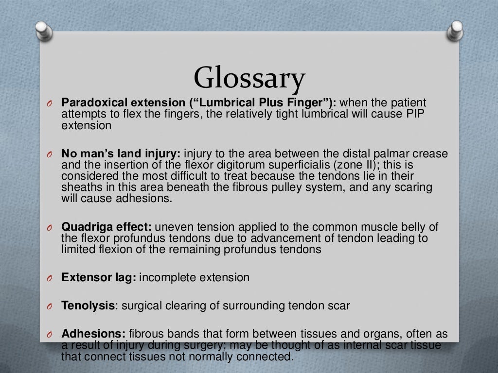 Flexor and Extensor Tendon Laceration vs. Occupational Therapy