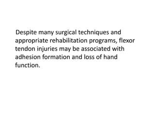 FLEXOR TENDON injury, fds,fdp,tendon injury | PPT