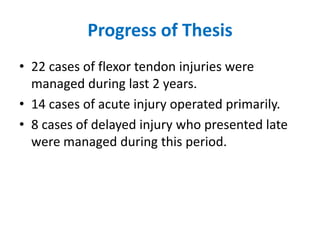 FLEXOR TENDON injury, fds,fdp,tendon injury | PPT