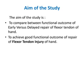 FLEXOR TENDON injury, fds,fdp,tendon injury | PPT