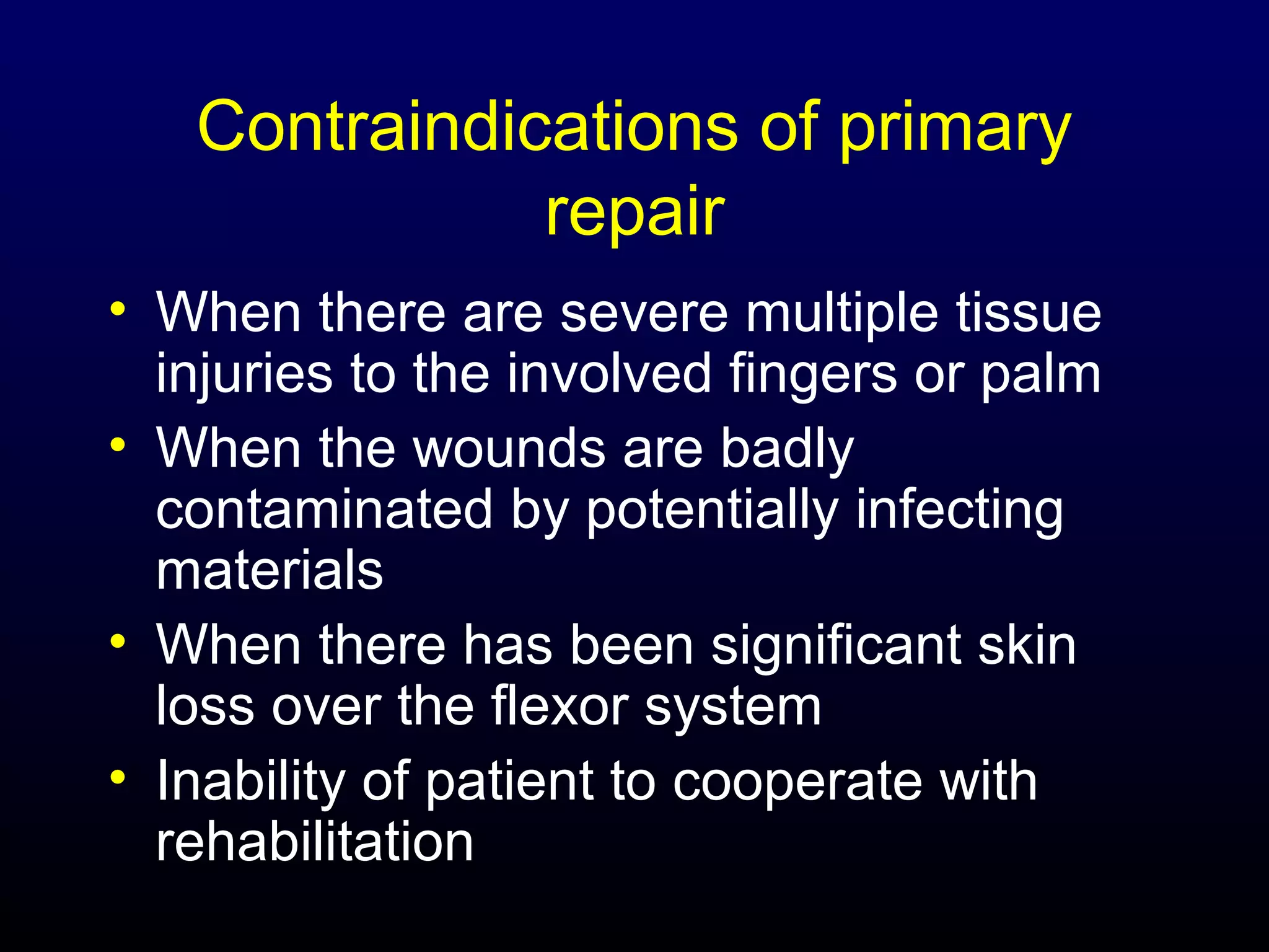 Flexor tendon injuries | PPT