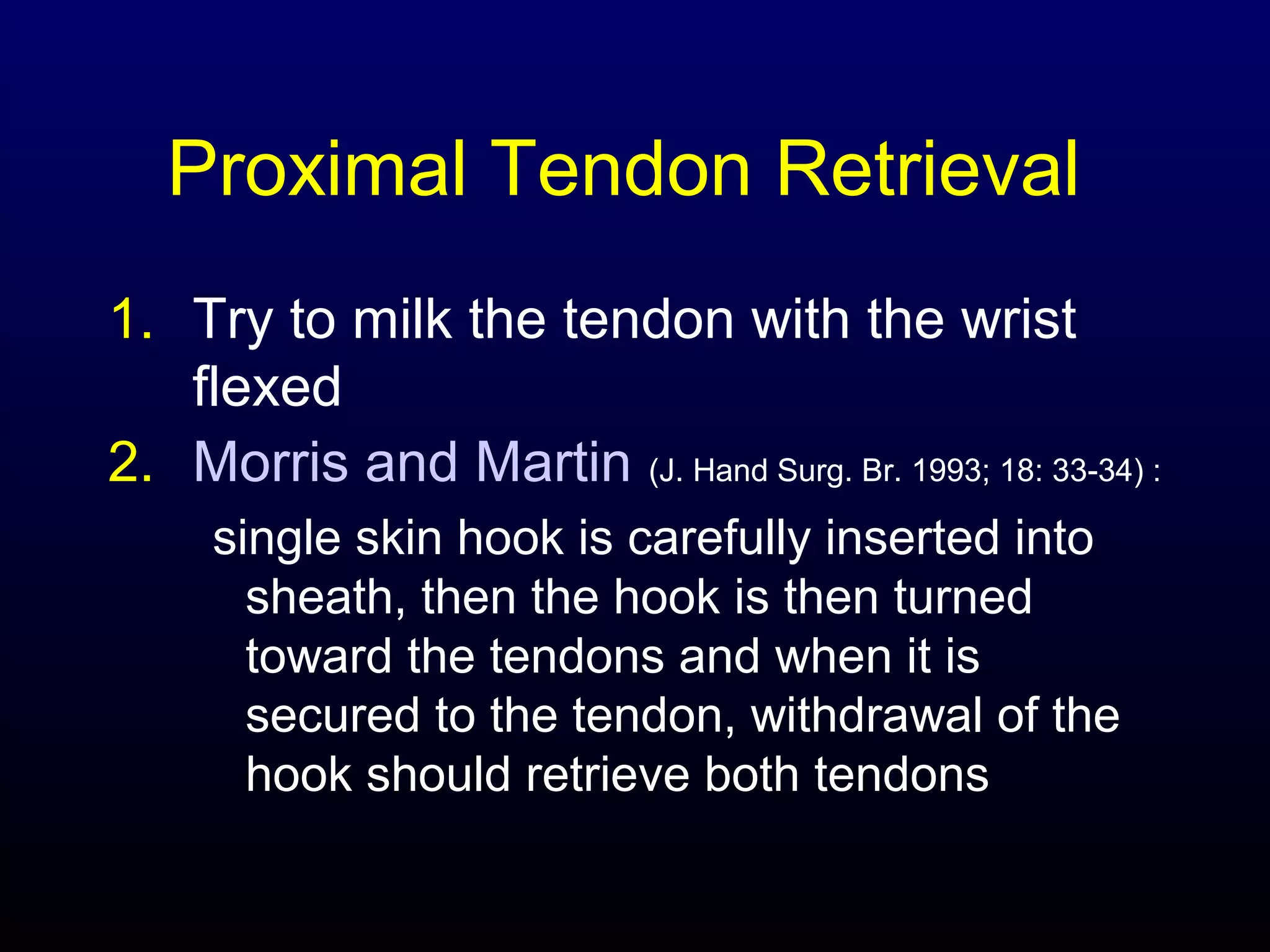 Flexor tendon injuries | PPT